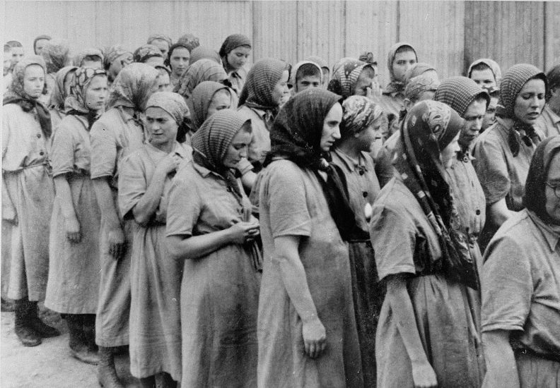 1280px-Jewish_women_selected_for_labor_at_Auschwitz : Museum of Jewish ...