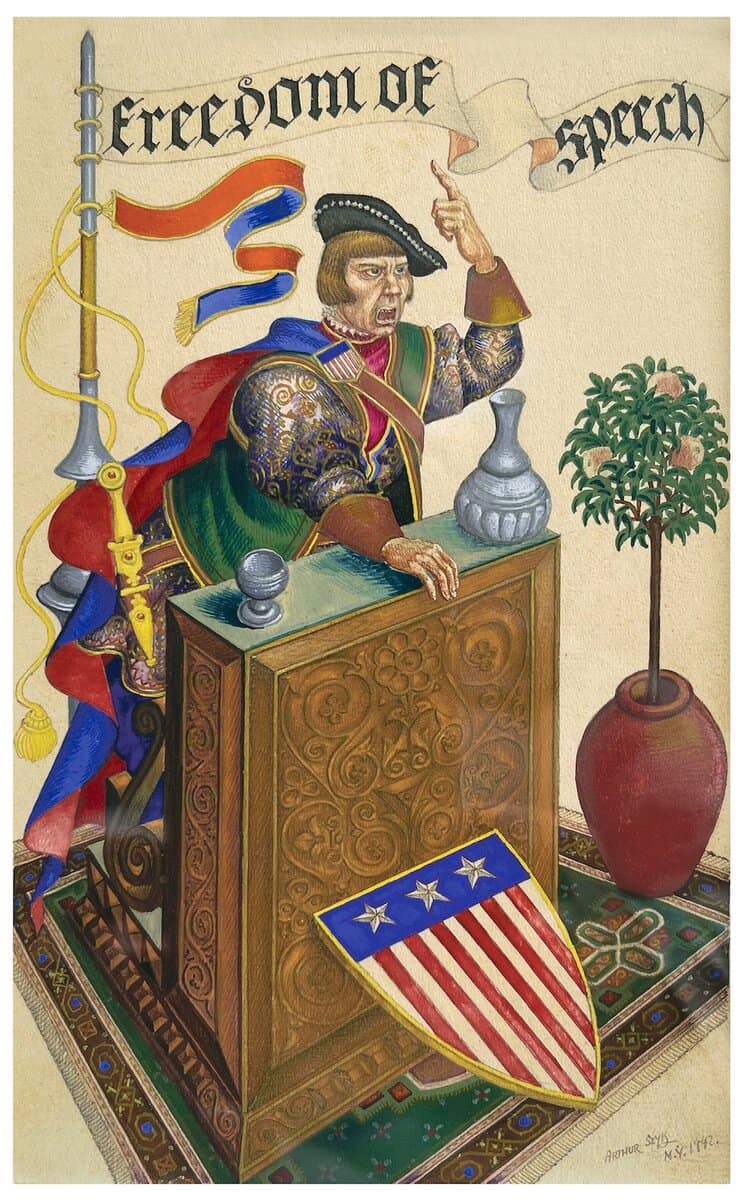 1942. New York. Freedom of Speech from The Four Freedoms : Museum of ...